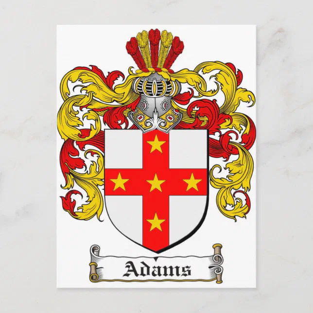 Adams Coat of Arms / Adams Family Crest Postcard | Zazzle