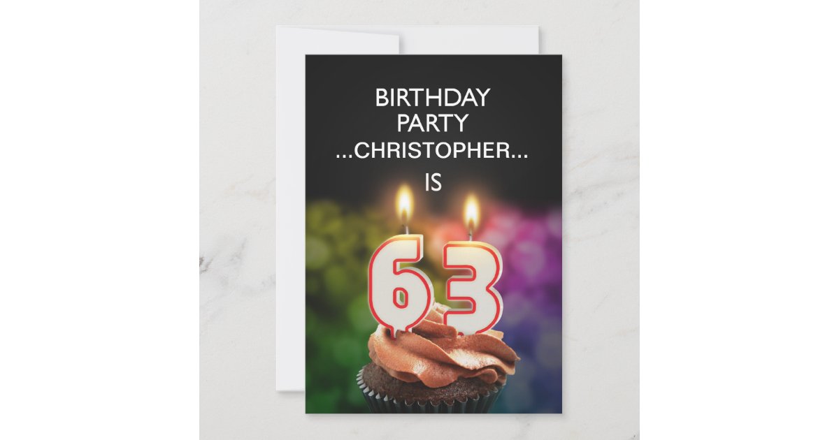 Add a name, 63rd Birthday party Invitation | Zazzle