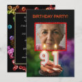 Add a picture, 91st Birthday party Invitation | Zazzle