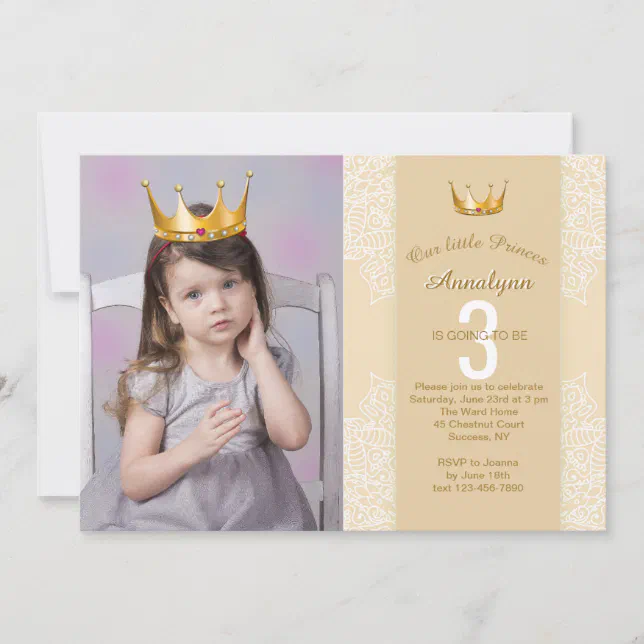 Add A Princess Crown To Your Photo Invitation | Zazzle