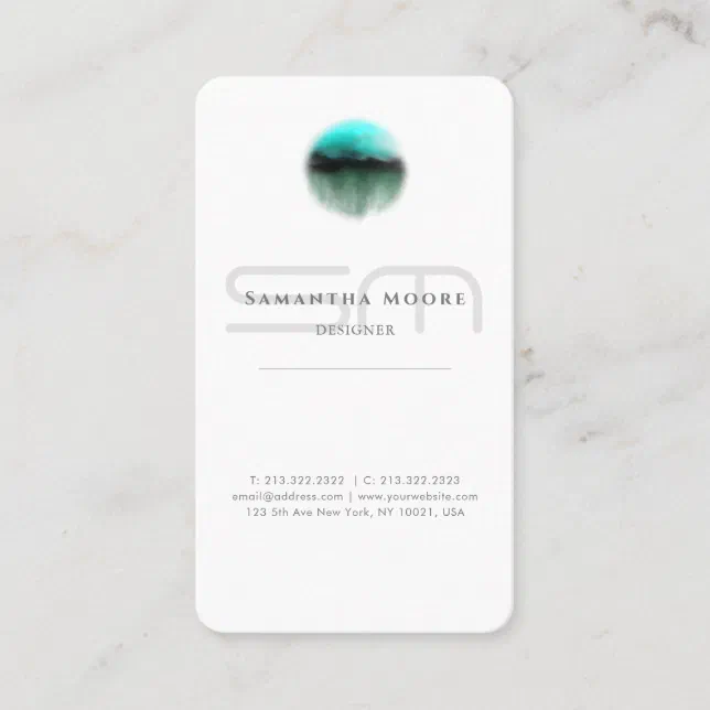 Add Add Logo Professional Plain White Monogram Business Card | Zazzle