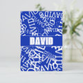 Add any name, name collage In blue & white Thank You Card | Zazzle