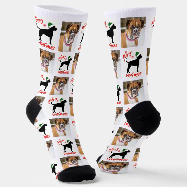 Add Boxer Fun Christmas Dog Socks | Zazzle