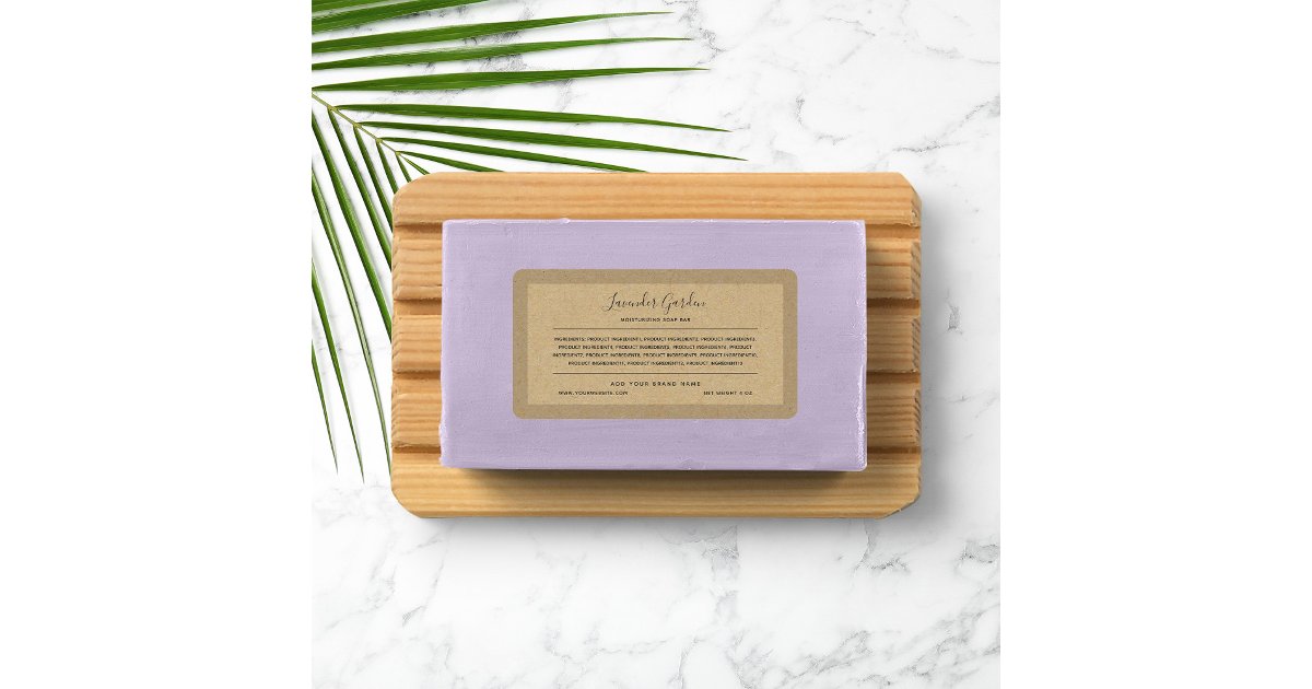 Add Brand Calligraphy Ingredients Border Kraft Label | Zazzle