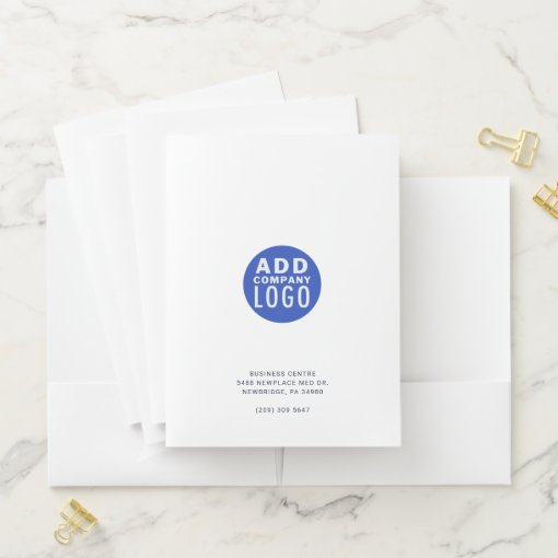 Add Business Logo and Business Address Custom Pocket Folder | Zazzle