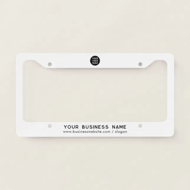 Add Business Logo and Website Custom Company License Plate Frame | Zazzle
