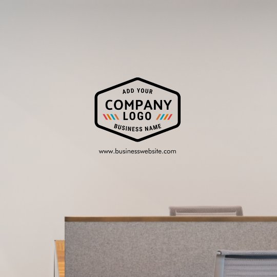 Add Business Logo and Website Custom Corporate Wall Decal | Zazzle.com