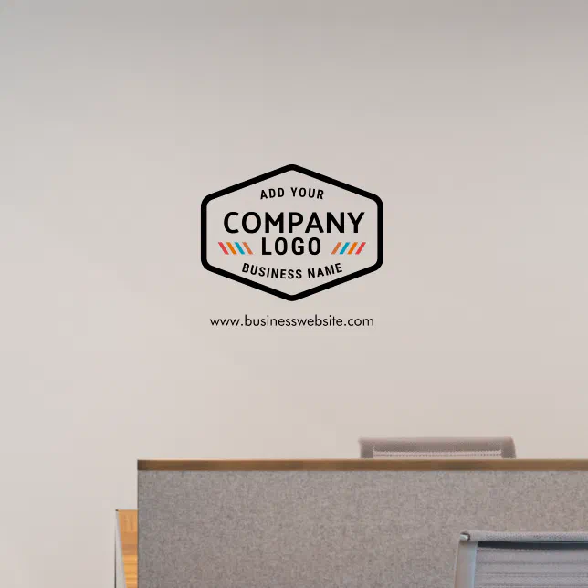 Add Business Logo and Website Custom Corporate Wall Decal | Zazzle