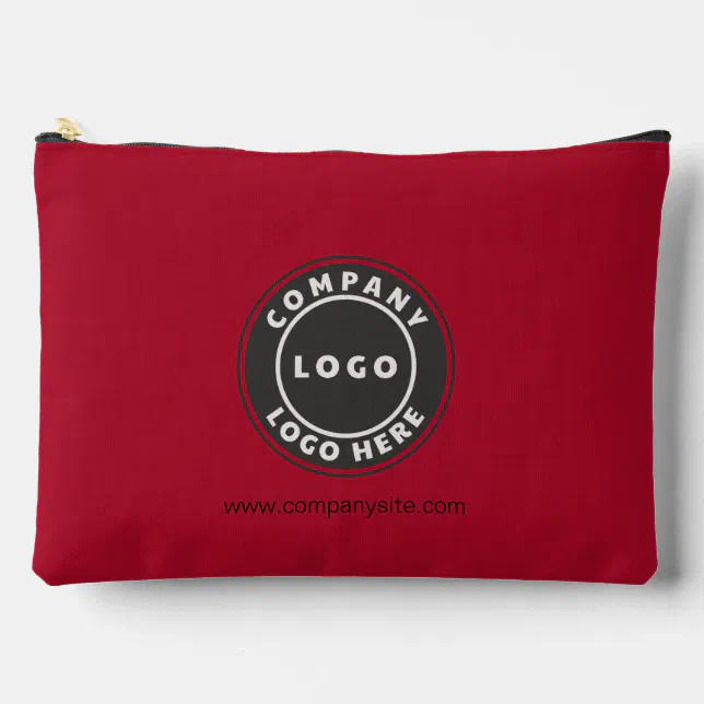 Add Business Logo and Website Employee Custom Accessory Pouch | Zazzle