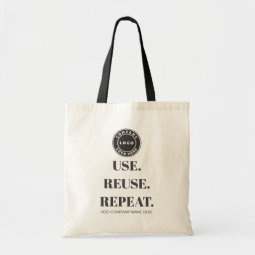Add Business Logo Slogan and Company Name Tote Bag | Zazzle