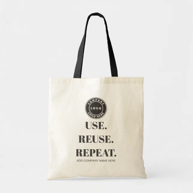 Add Business Logo Slogan and Company Name Tote Bag | Zazzle