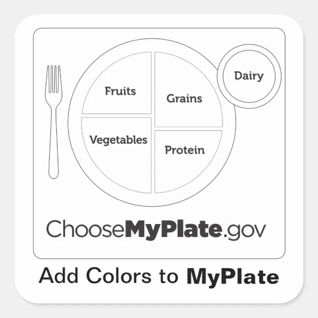 Add Colors to MyPlate White Sticker | Zazzle