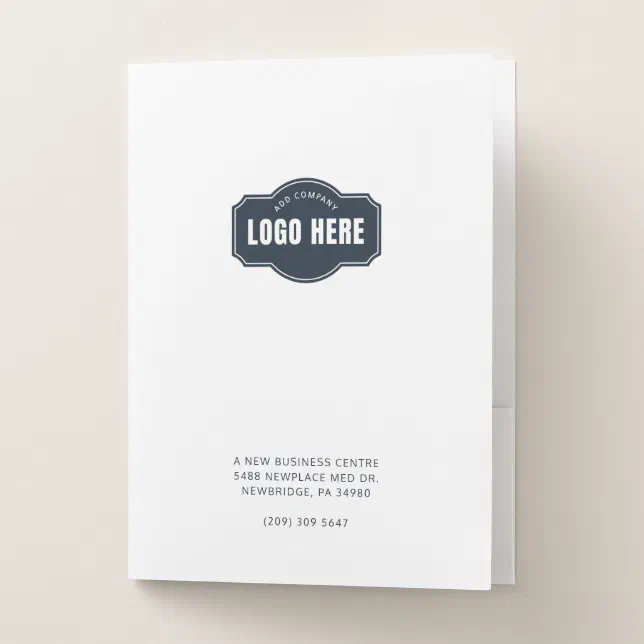 Add Company Logo and Business Card Custom Pocket Folder | Zazzle