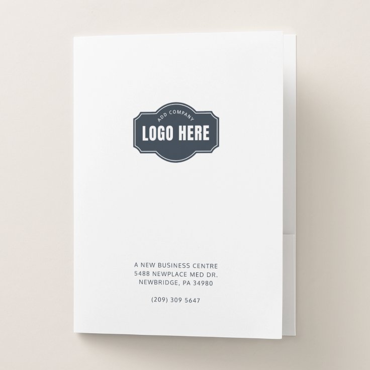 Add Company Logo and Business Card Custom Pocket Folder | Zazzle