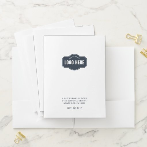 Add Company Logo and Business Card Custom Pocket Folder | Zazzle