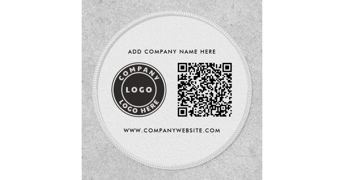Add Company Logo and QR Code Business Custom Patch | Zazzle