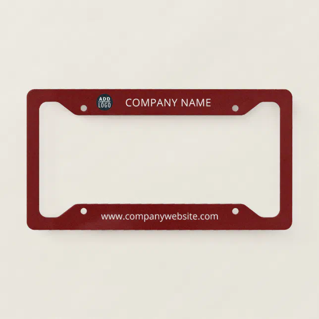 Add Company Logo with Name and Website License Plate Frame | Zazzle