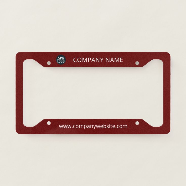 Add Company Logo with Name and Website License Plate Frame | Zazzle