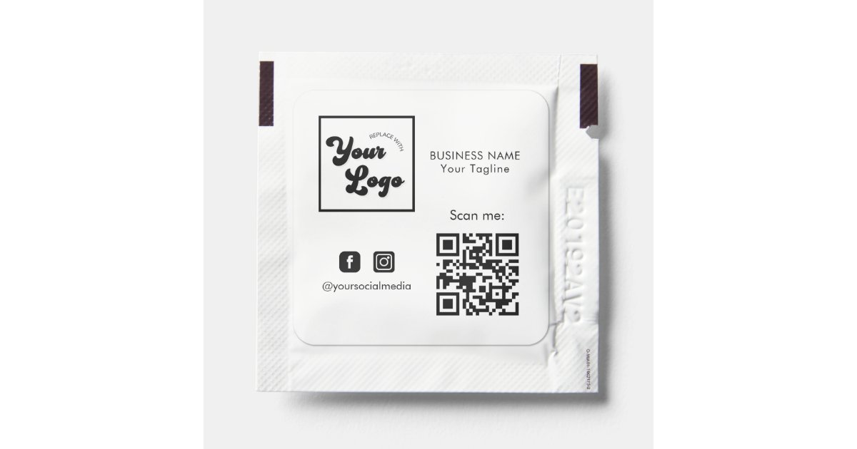 Add Custom Business Logo Qr Code & Social Promo Hand Sanitizer Packet ...