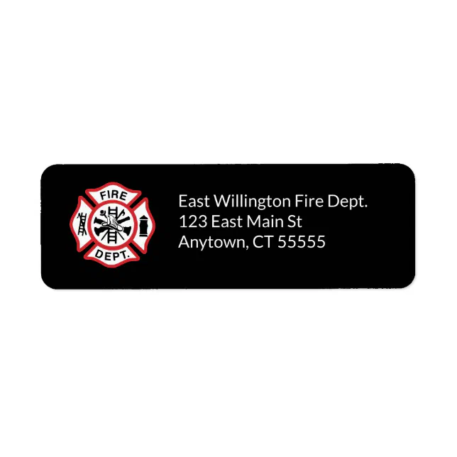 Add Custom Fire Department Logo Return Address Label | Zazzle