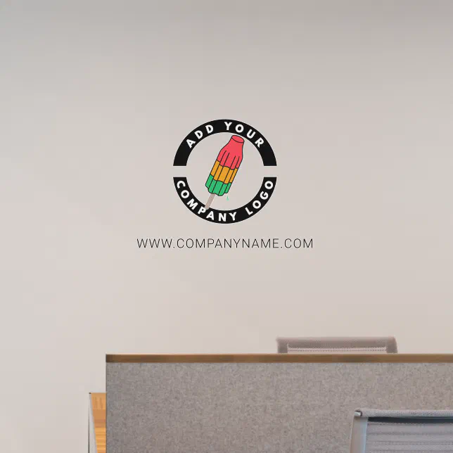 Add Custom Logo and Business Website Office Wall Decal | Zazzle