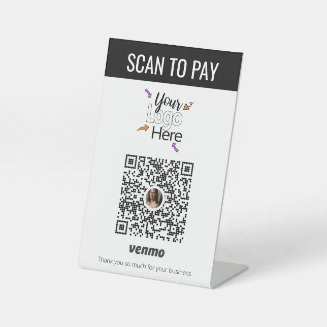 Add Custom Logo to Venmo Small Business Pedestal Sign | Zazzle