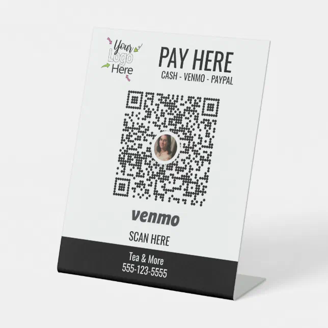 Add Custom Logo | Use Venmo Pay Pedestal Sign | Zazzle