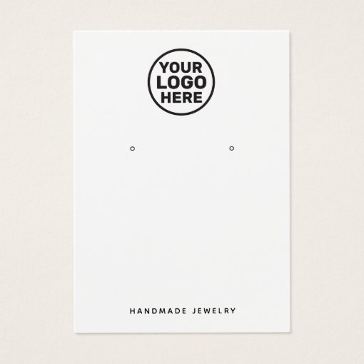 Add Custom Logo White Earring Display Holder | Zazzle