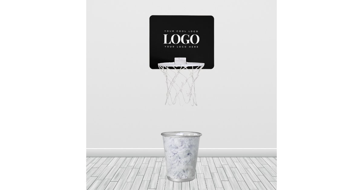 Add Custom Rectangle Business Logo Company Branded Mini Basketball Hoop ...