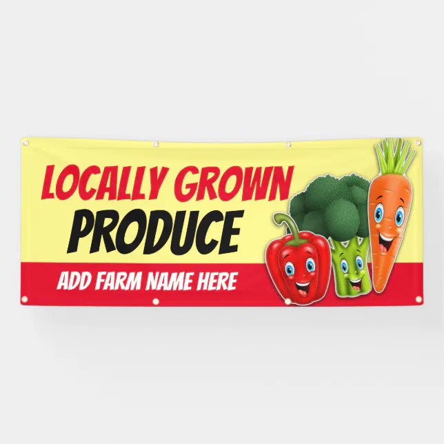 Add Farm Name to Fruit Vegetable Stand Banner | Zazzle