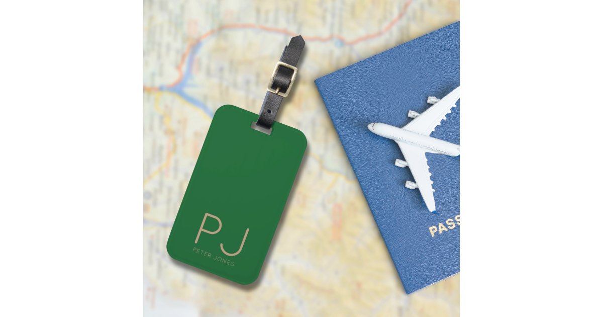 Add initial Monogram Personalized Simple Luggage Tag | Zazzle