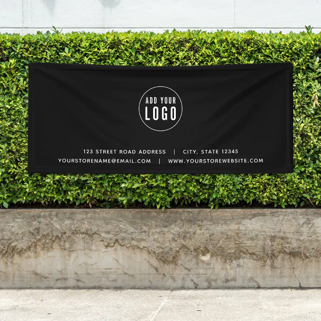 Add Logo Address Website Custom Color Business Banner | Zazzle