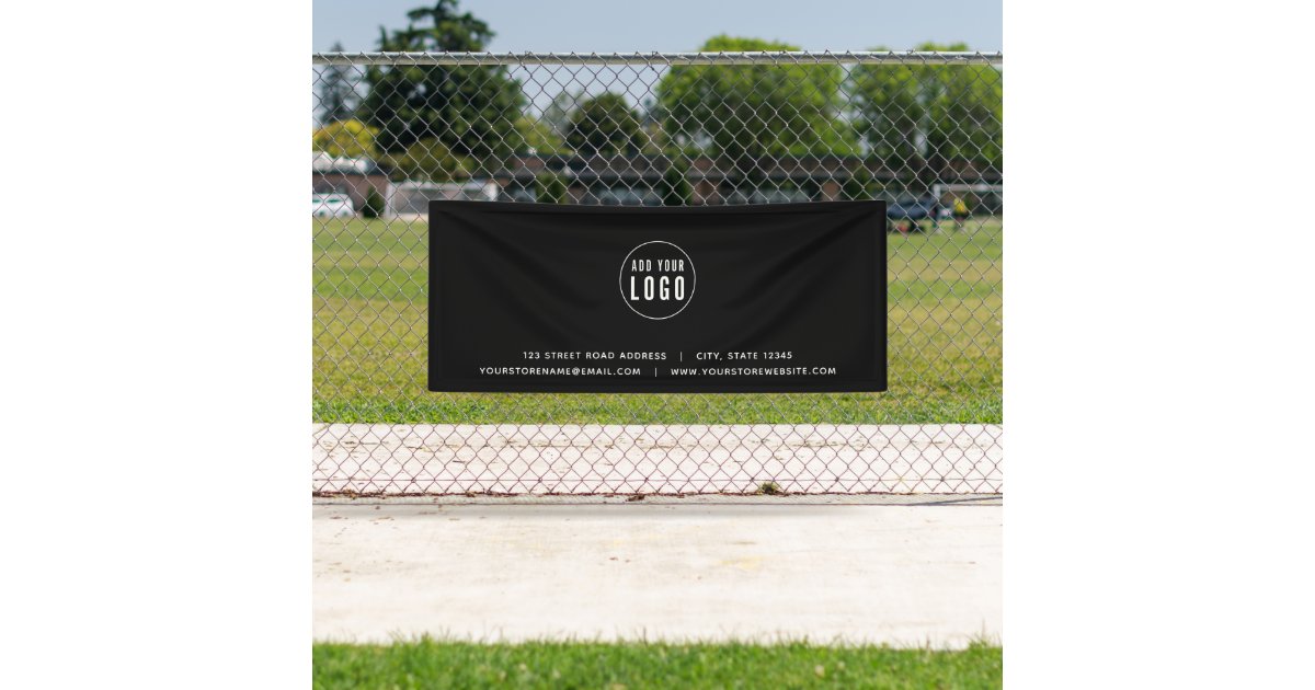 Add Logo Address Website Custom Color Business Banner | Zazzle