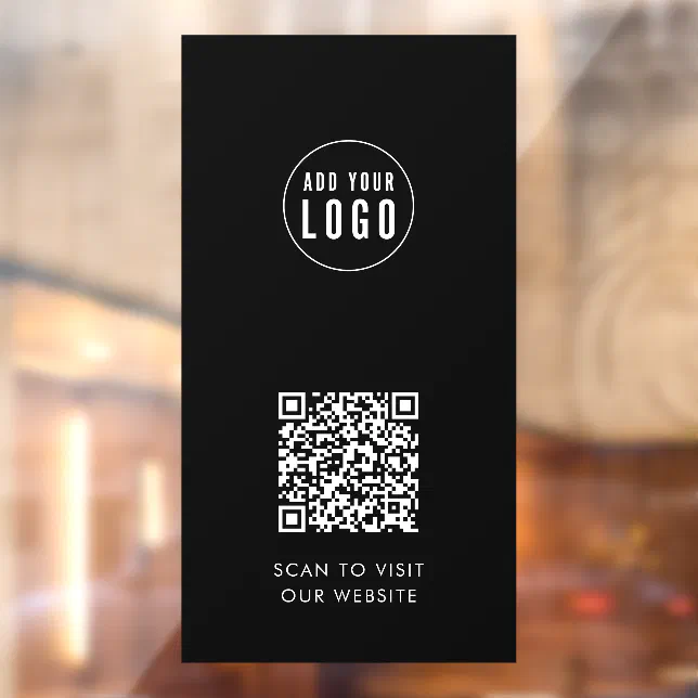 Add Logo and Your Website QR Code Custom Color Window Cling | Zazzle