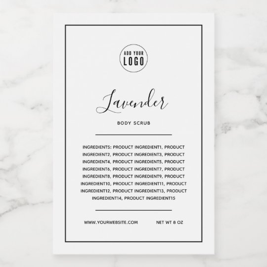 Add Logo Border Ingredients List Product Label | Zazzle.com