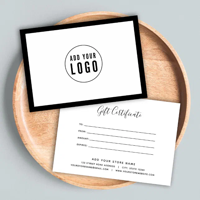 Add Logo Calligraphy Custom Color Gift Certificate | Zazzle