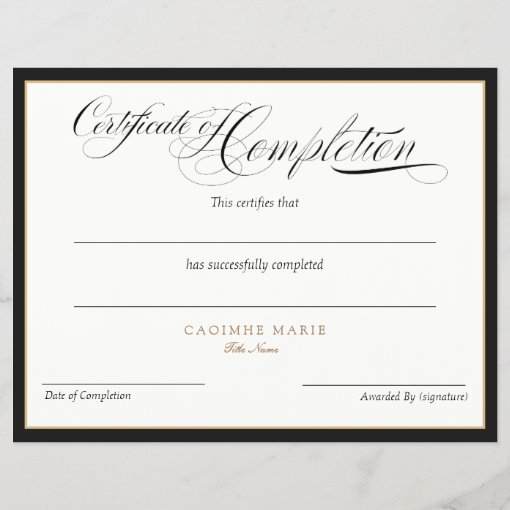 Add Logo Certificate of Completion Award | Zazzle