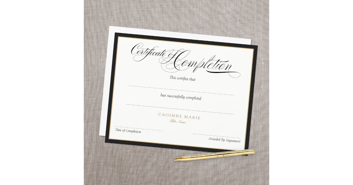 Add Logo Certificate of Completion Award | Zazzle