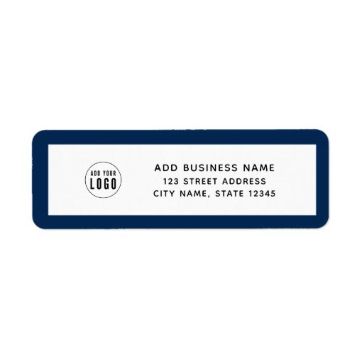 Add Logo Custom Border Business Return Address Label | Zazzle