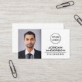 Add logo custom photo professional white business card | Zazzle
