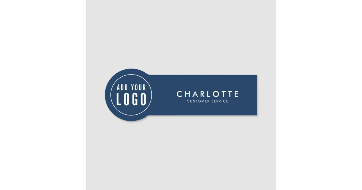 Add Logo Editable Color Simple Modern First Name Tag | Zazzle