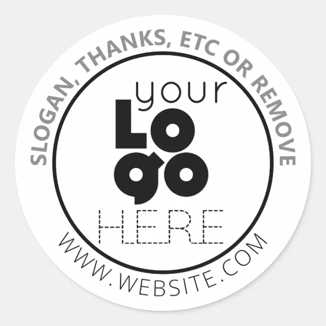 add logo here: create your own custom business classic round sticker ...