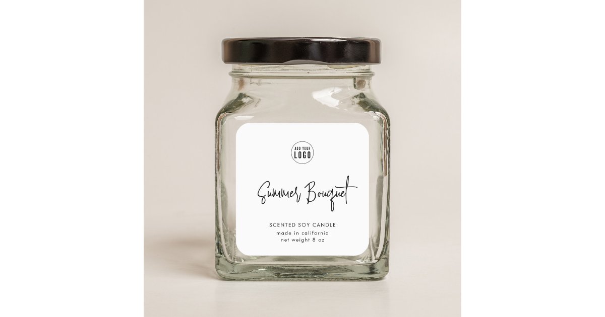 Add Logo Modern Script Minimalist Product Label | Zazzle
