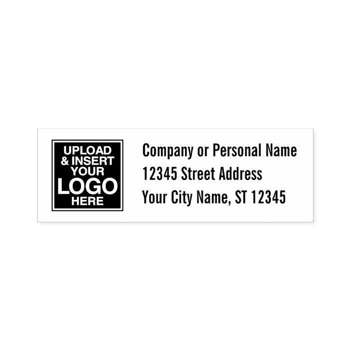 Add Logo - Office or Business Address Label Self-inking Stamp | Zazzle.com