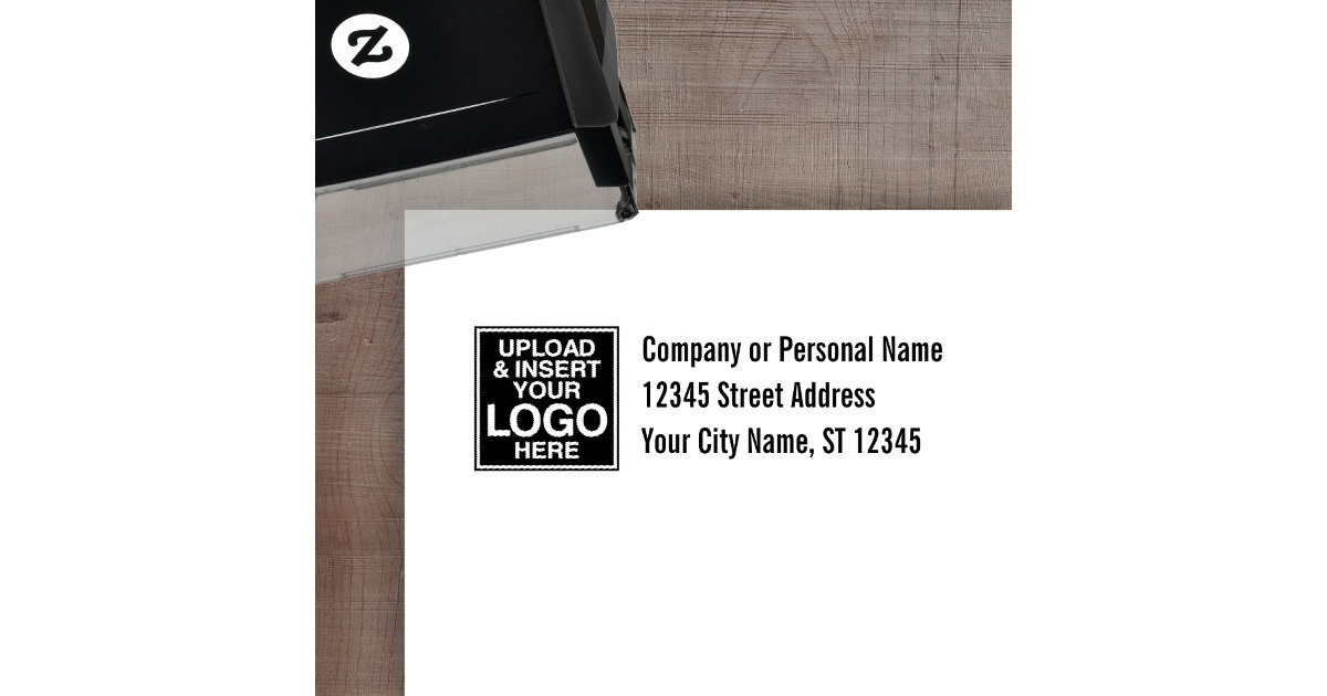 Add Logo - Office or Business Address Label Self-inking Stamp | Zazzle