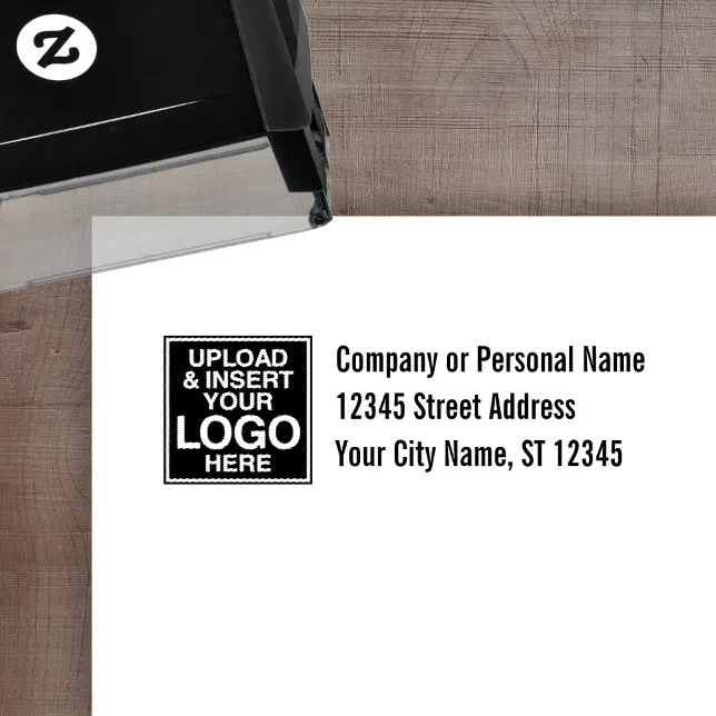 Add Logo - Office or Business Address Label Self-inking Stamp | Zazzle