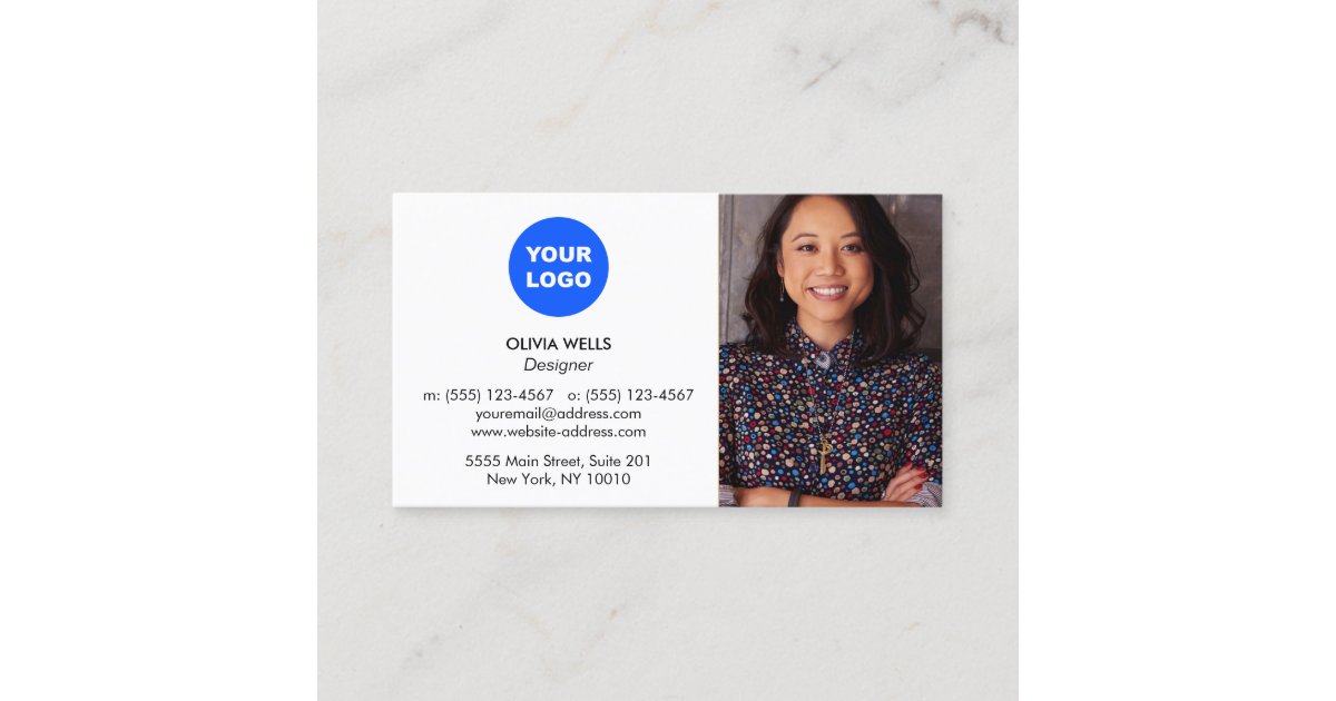 Add Logo Photo Professional Business Card | Zazzle