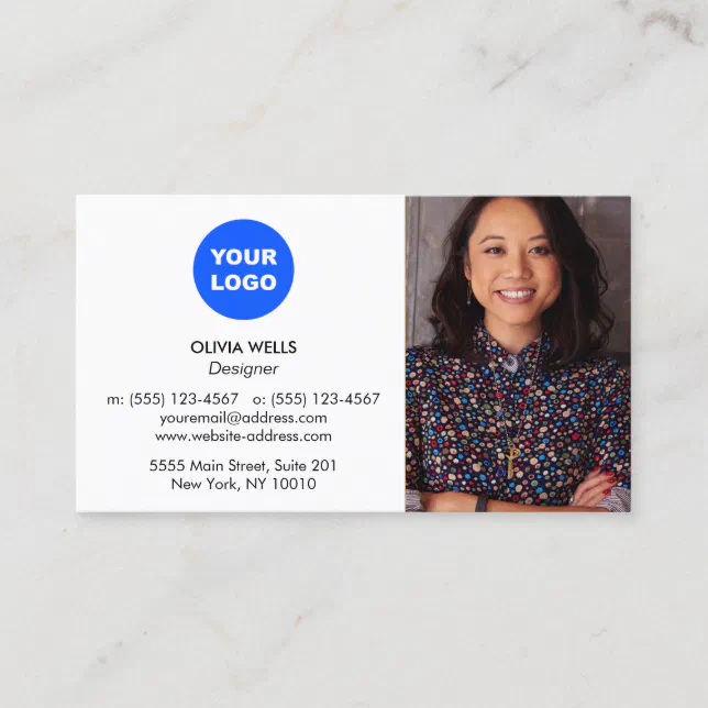 Add Logo Photo Professional Business Card | Zazzle