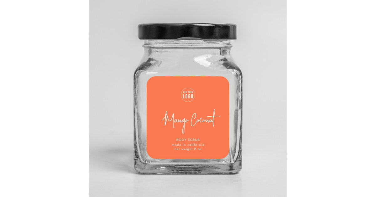 Add Logo Script Custom Color Minimalist Product Square Sticker | Zazzle
