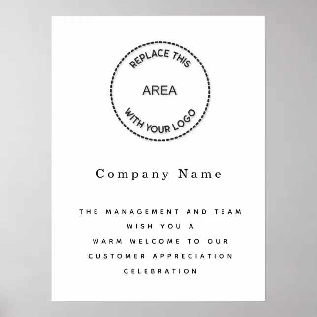 Add Logo Welcome to Customer Appreciation Sign | Zazzle